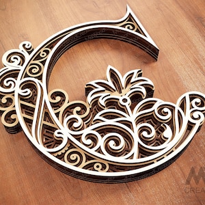 Layered Letter C, Layered Letters SVG, Multi Layer Letters, Letters SVG ...