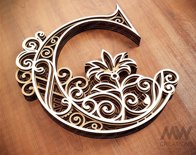 Layered Letter C Layered Letters SVG Multi Layer Letters - Etsy