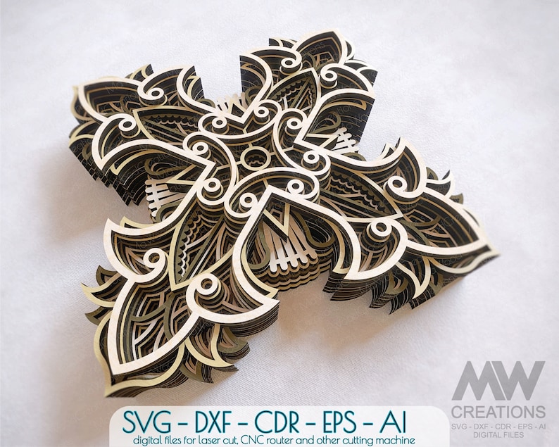 Laser Cut Cross Svg Dxf, Multi-layer Equal-armed Cross, Equilateral ...