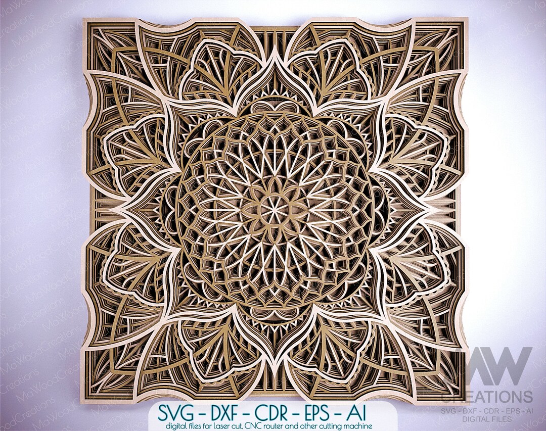 Multi Layer Mandala SVG Dxf, 3D SVG Mandala, Cricut Mandala Svg, Laser ...