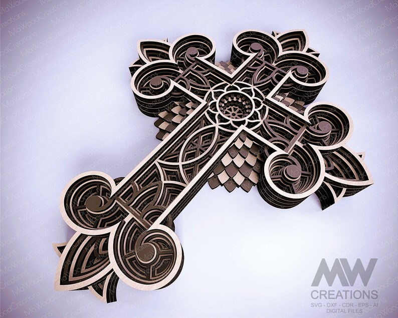 Layered Mandala Cross SVG for Cricut Glowforge Cross Svg - Etsy