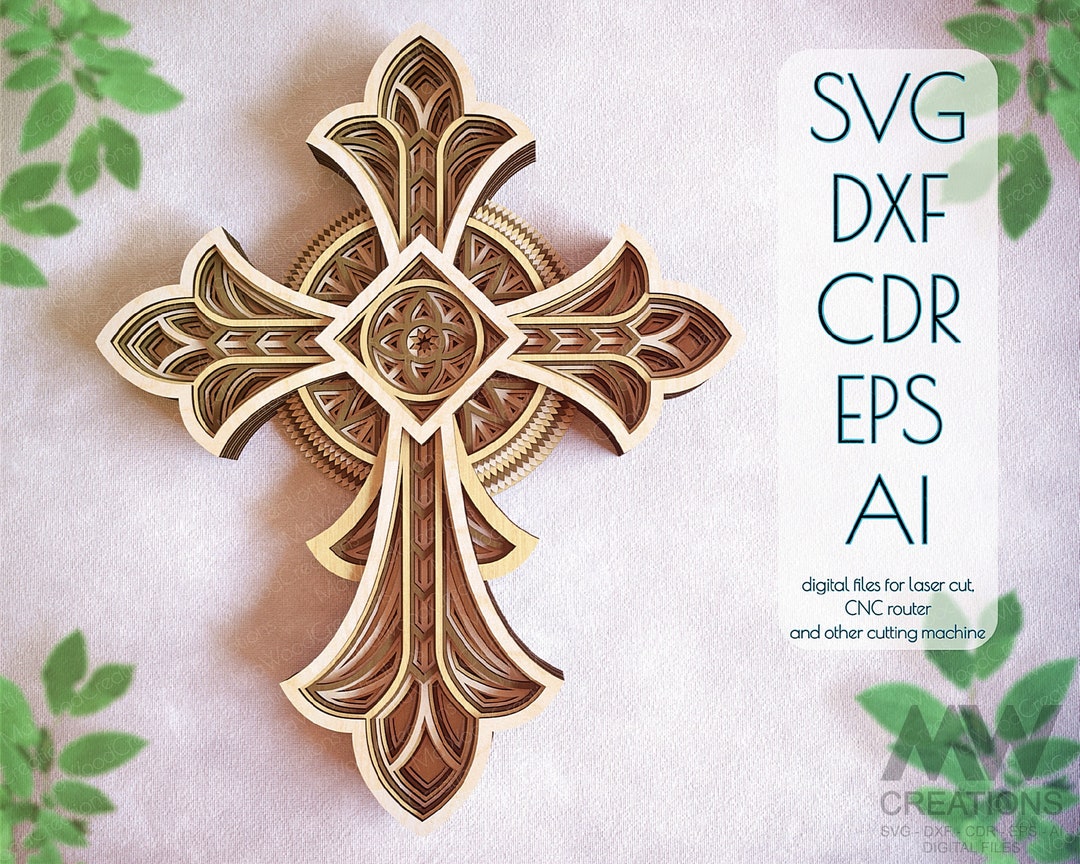 Multilayer Cross SVG, Laser Cut Cross Svg, Cricut Cross SVG, Layer Svg ...