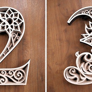 Layered Numbers Bundle, 0-9 Numbers SVG Bundle, 3d Numbers SVG Dxf ...