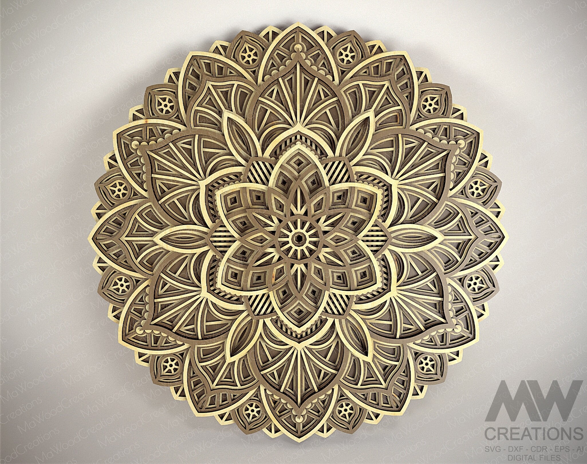 Laser Cut Multilayer Mandala SVG Dxf 3d Layer Mandala - Etsy