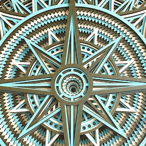 Laser Cut Compass 3D Mandala Svg Files Multilayer Panel, Multi-layer ...