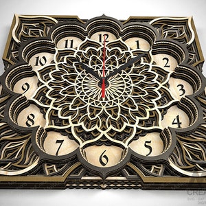 9 Layer Clock Svg, 3d Layer Svg Clock, Laser Cut Multi-layer Clock Cut ...