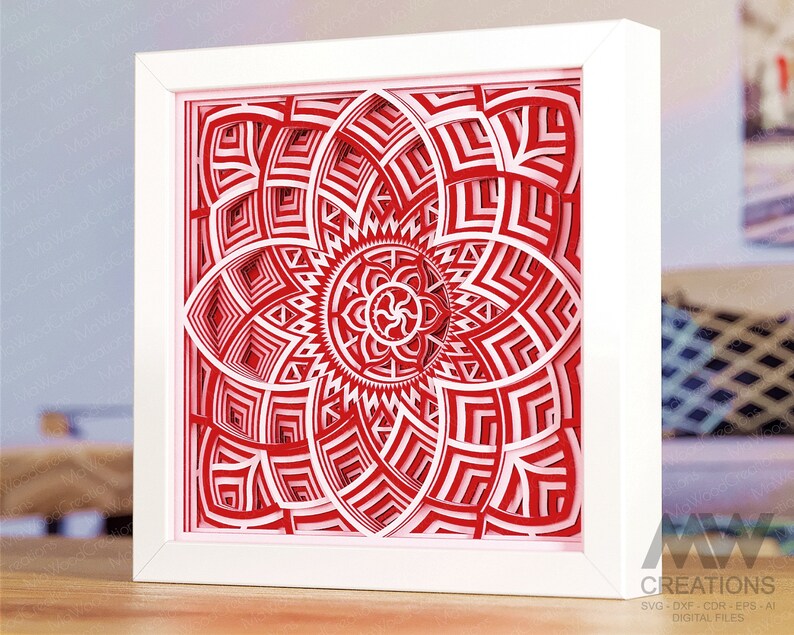 3D Layer Mandala SVG Flower Mandala Paper Cutting Template - Etsy