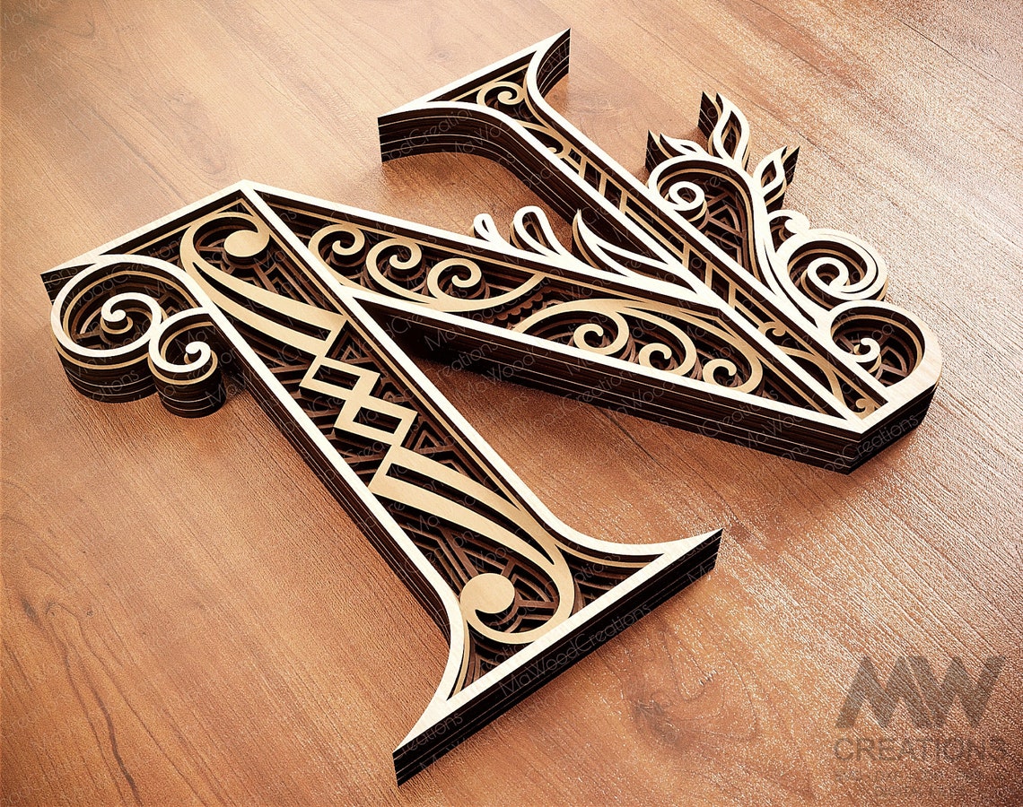 Layered Letter N Layered Letters SVG Multi Layer Letters - Etsy