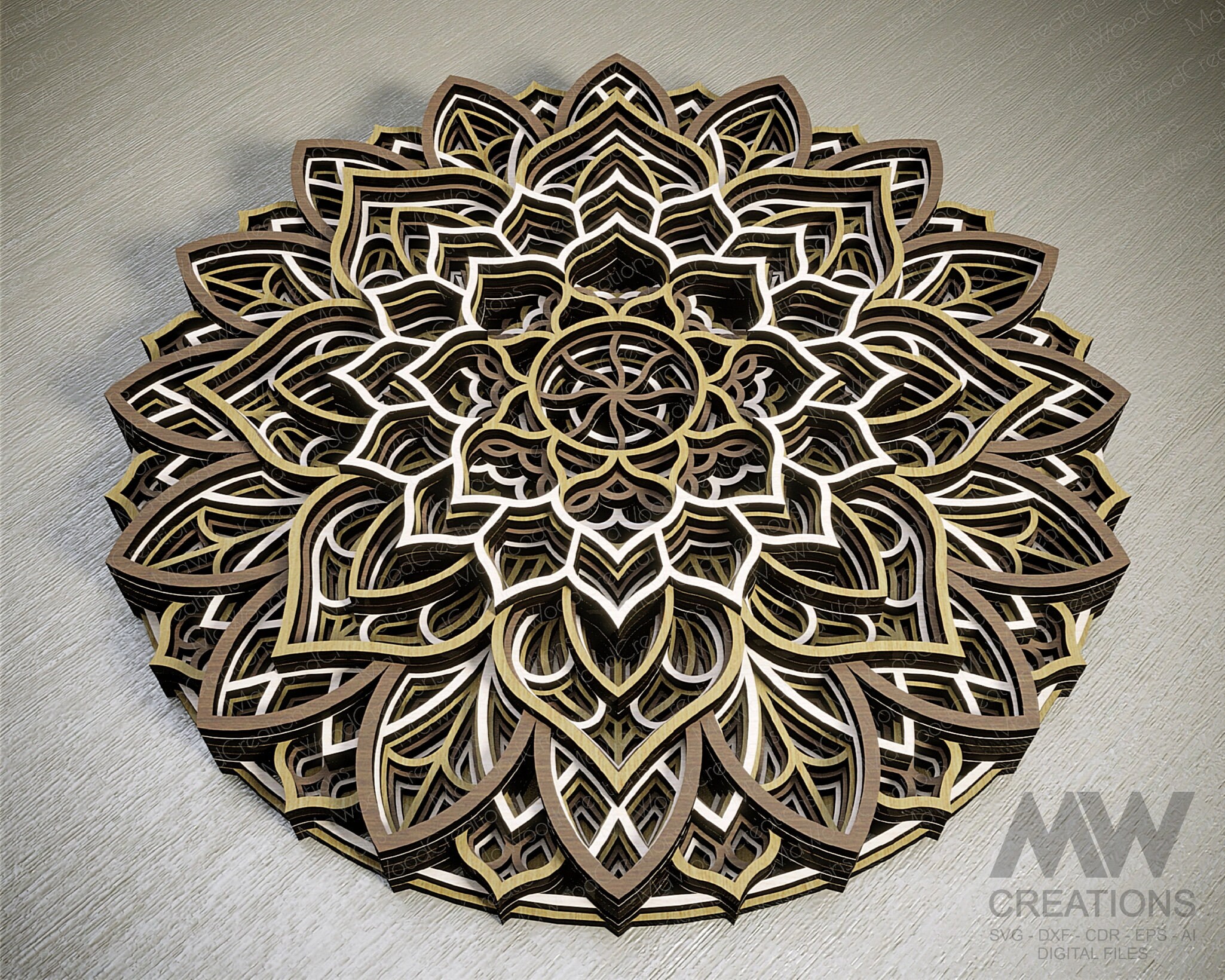 Laser Cut Multilayer Mandala Dxf Svg 3d Layer Mandala SVG - Etsy