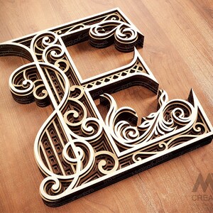 Layered Letter E, Layered Letters SVG, Multi Layer Letters, Letters SVG ...