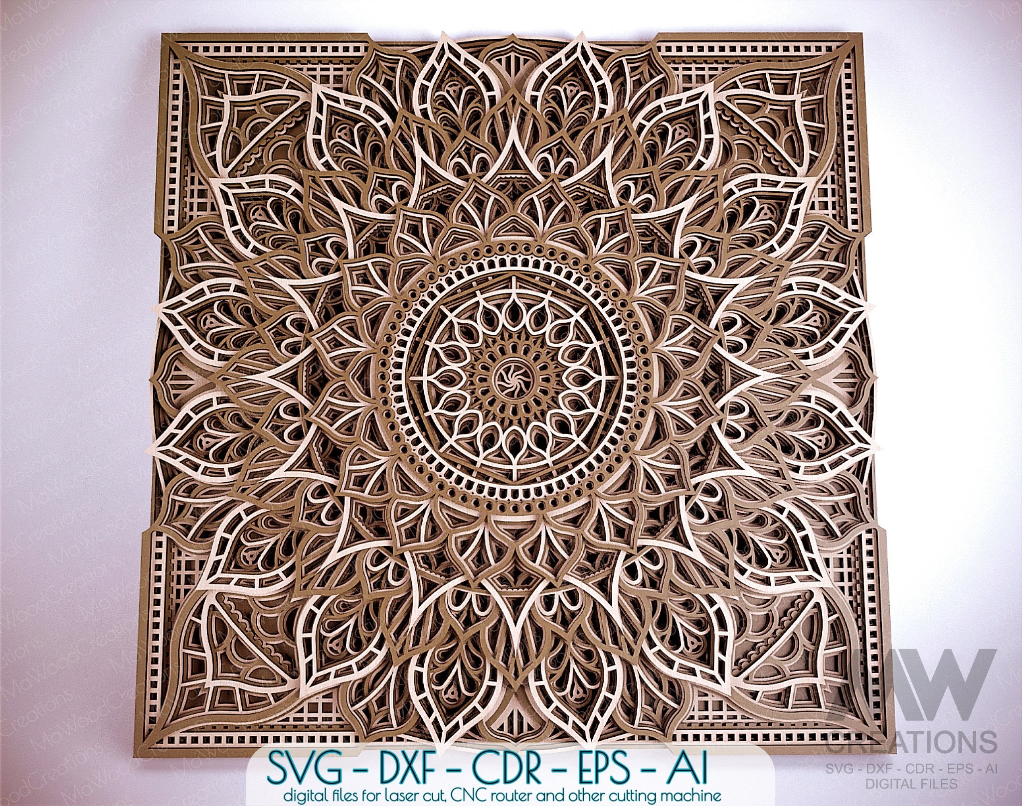 9 Layer Mandala SVG Dxf 3D SVG Mandala Cricut Mandala Svg - Etsy