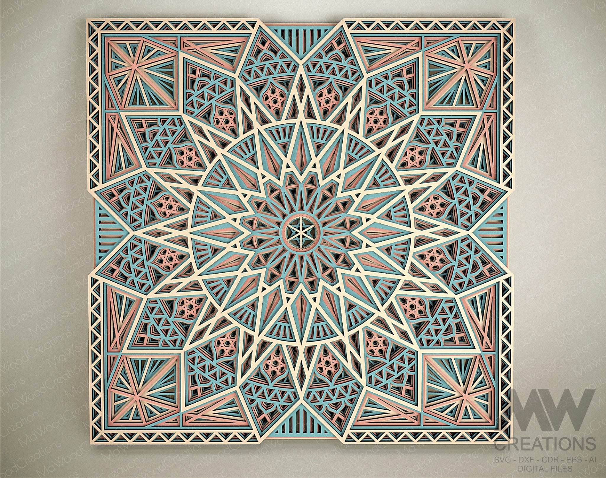 6 Layer Mandala SVG Dxf Laser Cut Flower Mandala SVG - Etsy