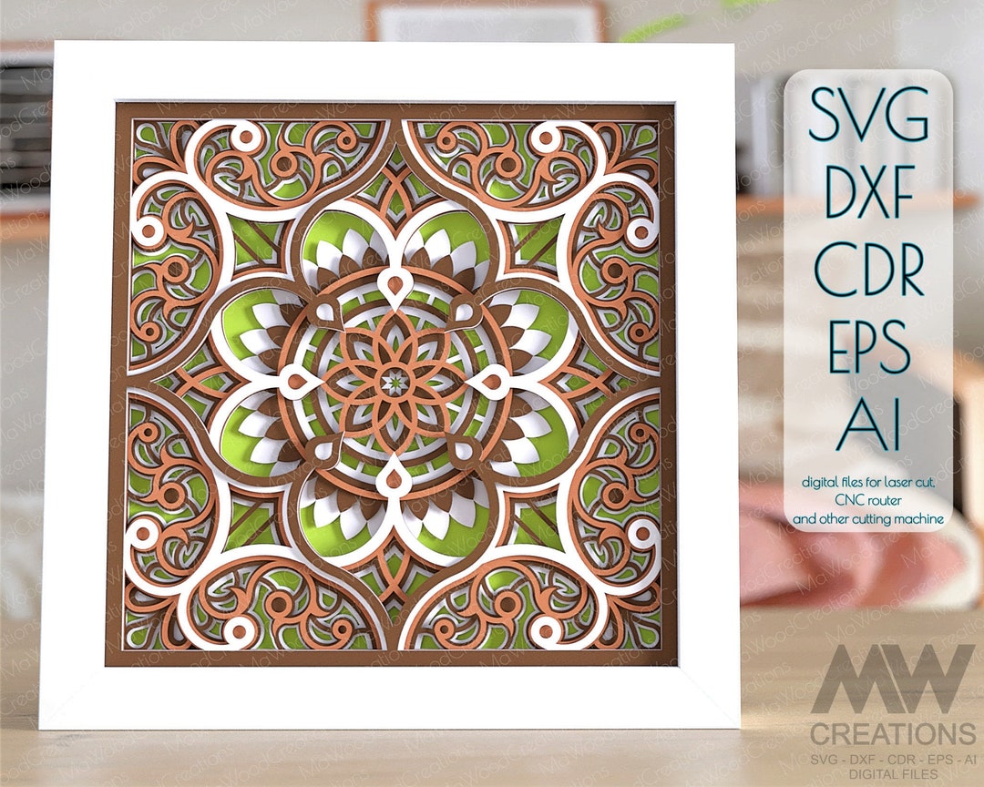 6 Layer Mandala Svg Dxf Paper Cut File, Layered Mandala SVG, 3d Svg ...