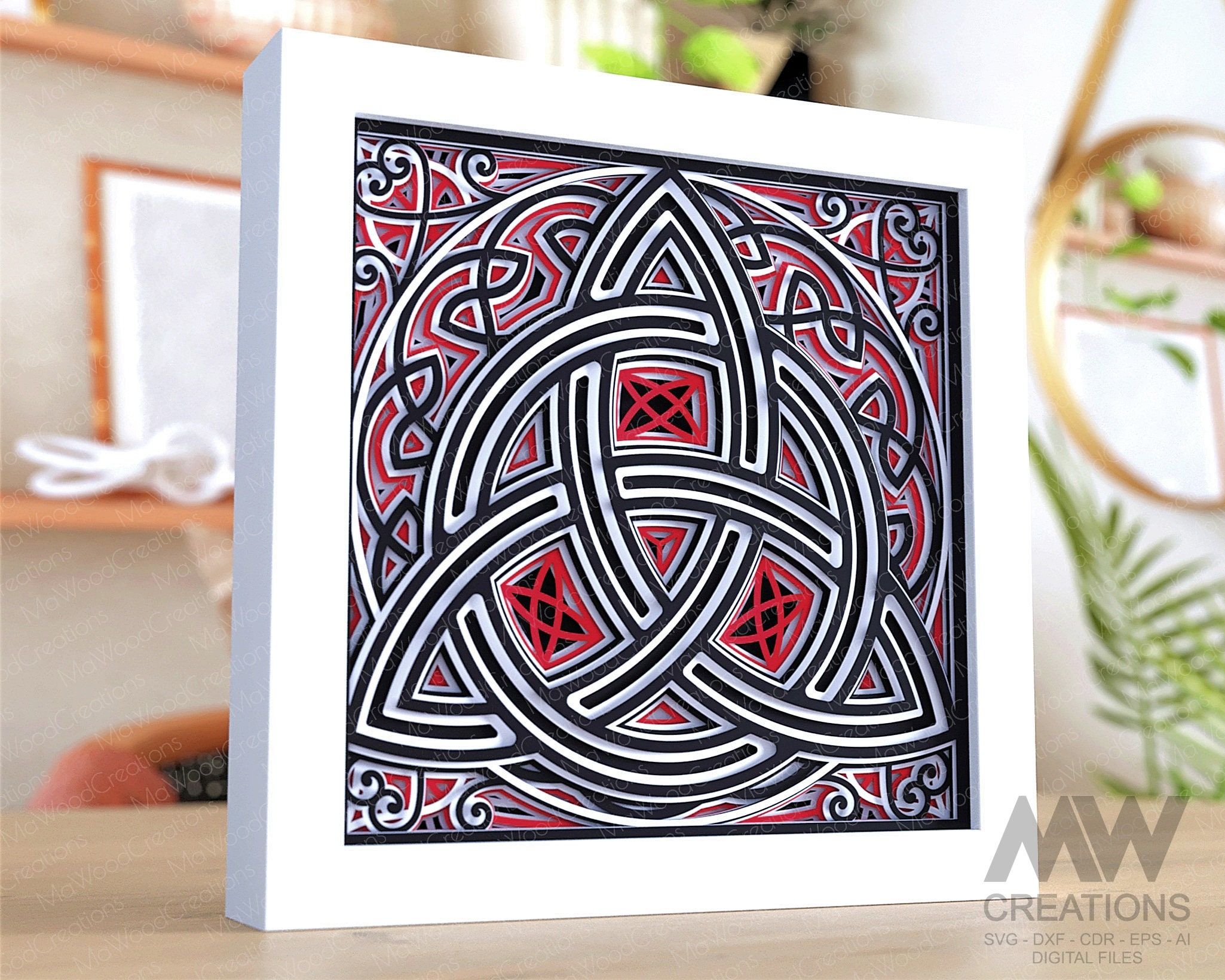Celtic Trinity Knot Mandala SVG, Multilayer Triquetra Svg, 3d Celtic ...