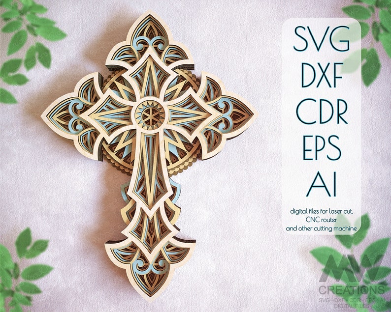 Multi-layer Cross Svg Dxf Christian Cross Svg Dxf Catholic - Etsy