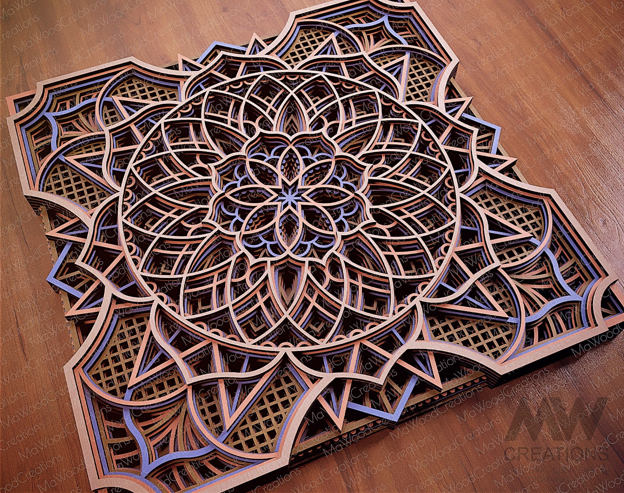 Laser Cut Multilayer Mandala SVG Dxf, 3d Layered Mandala Svg, 3d SVG ...