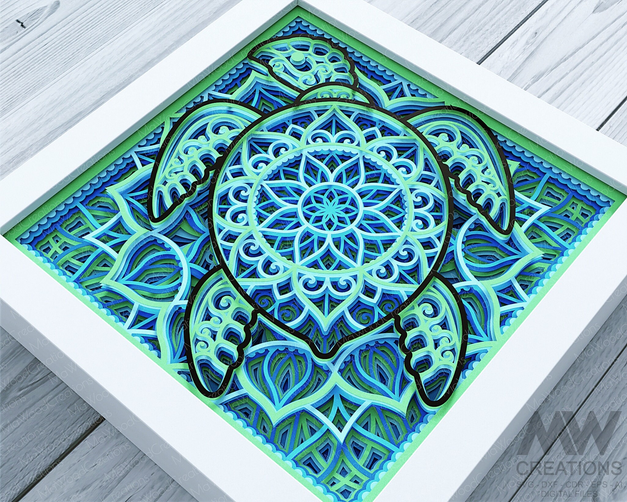 Layered Turtle Mandala SVG Dxf 3D Turtle Svg Multi-layer - Etsy