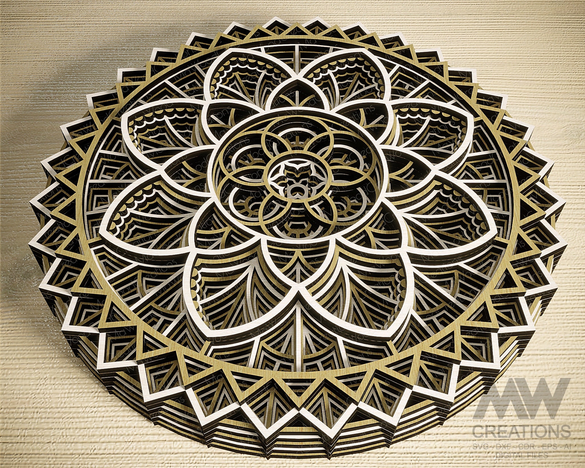 Laser Cut Flower Mandala SVG DXF 3D Layer Mandala SVG Multi - Etsy