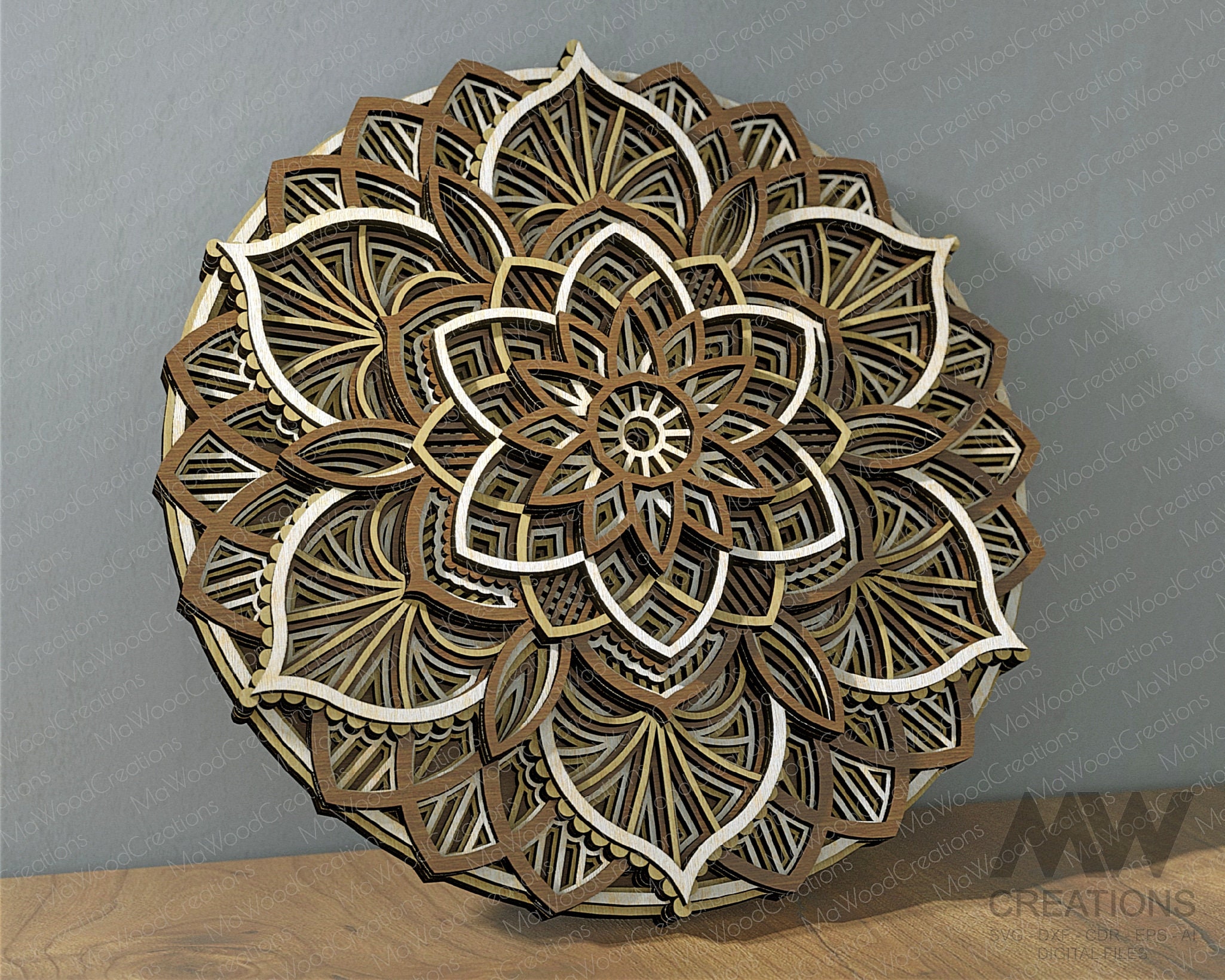 Laser Cut Multi Layer Mandala Dxf Svg 3d Layer Mandala SVG - Etsy