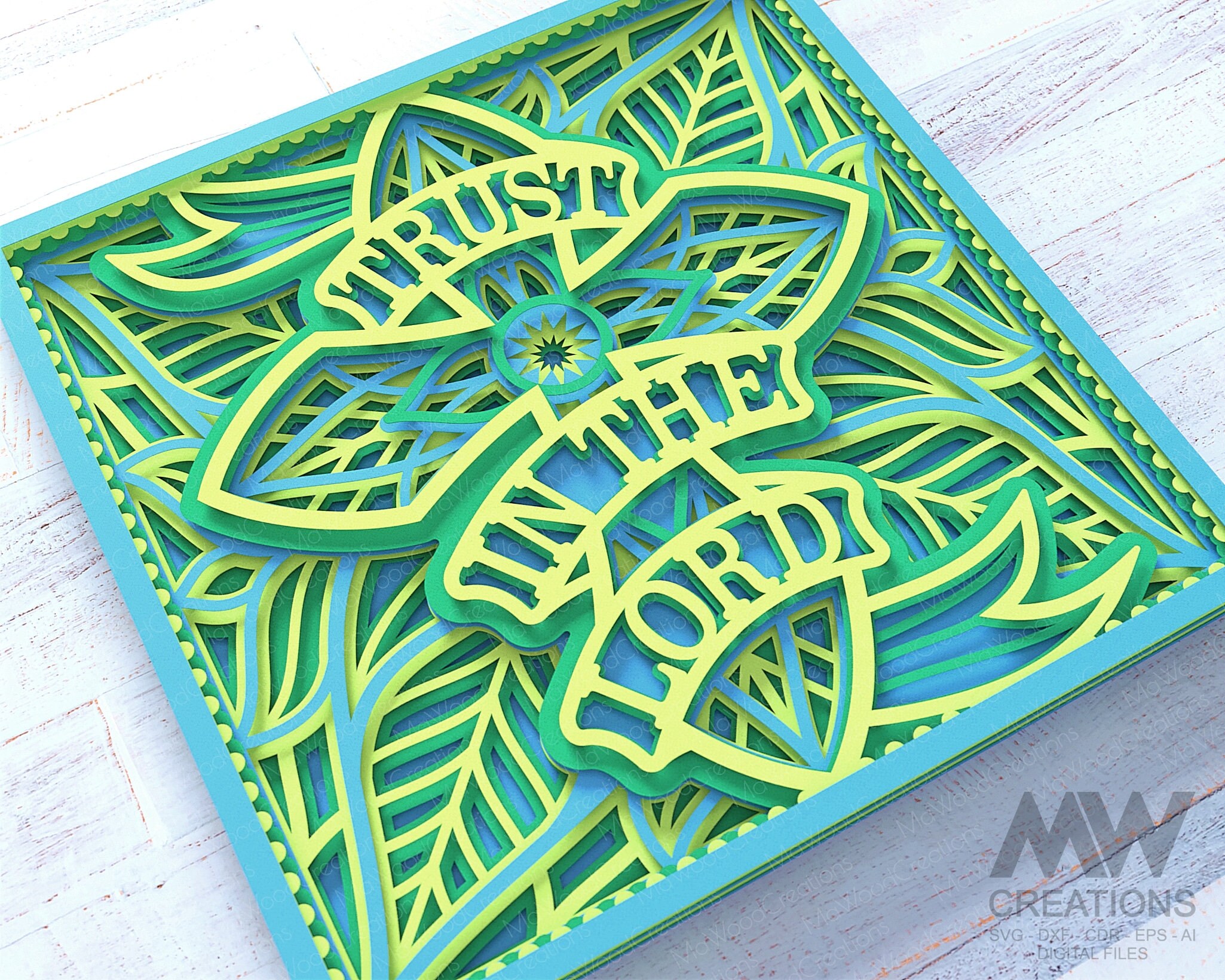 7 Layer Cross Svg Trust in the Lord Cross Laser Cut File 3d - Etsy