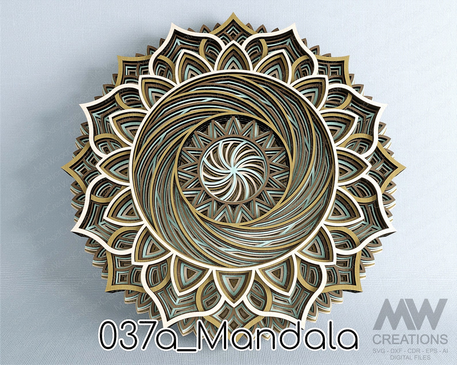 10x10 Mandala Bundle Vol.8, 3D Layered Mandala SVG Bundle, Multi-layer ...