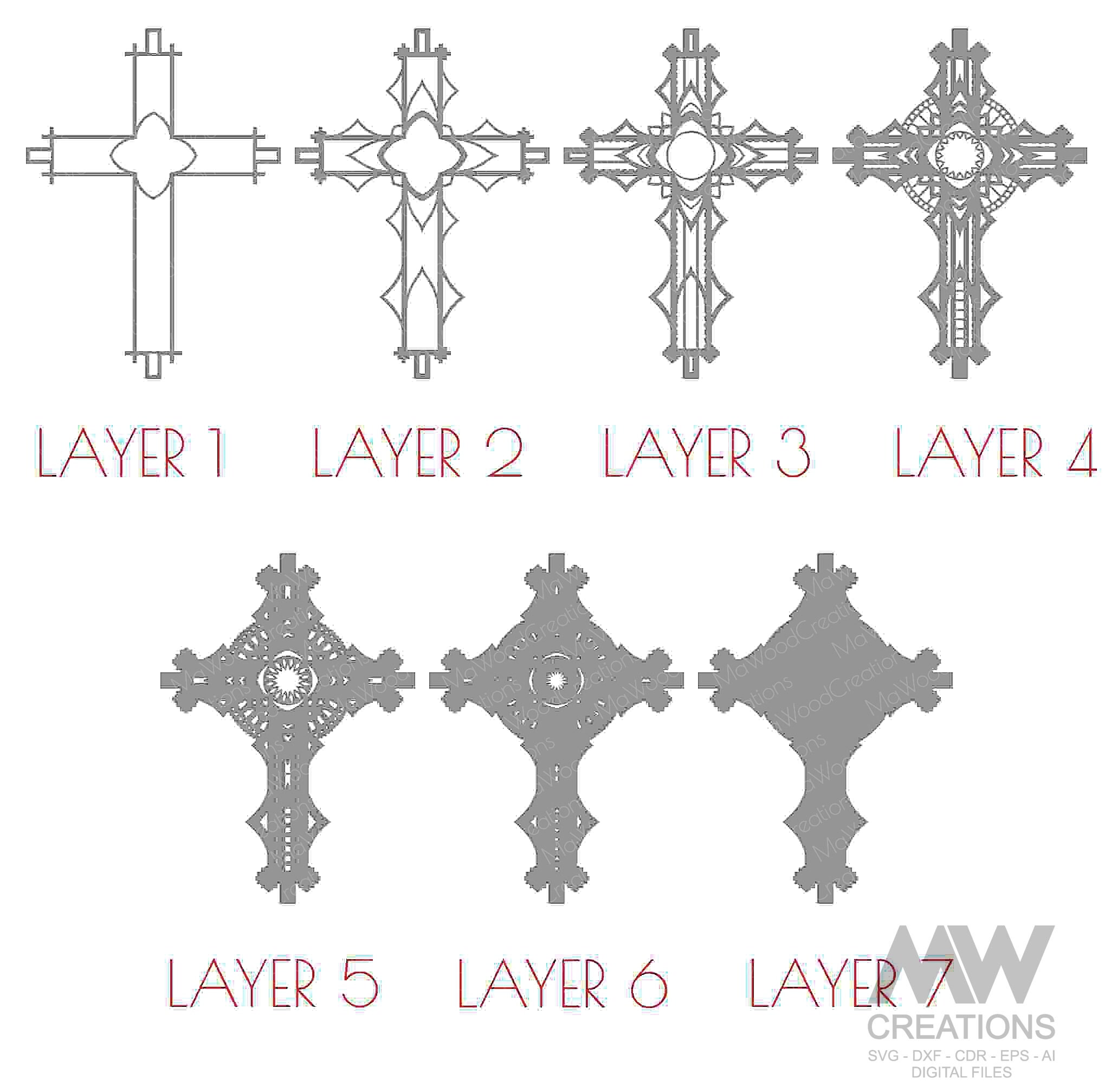 3D Cross SVG Multi Layer Cross SVG for Cricut Laser Cut - Etsy Australia