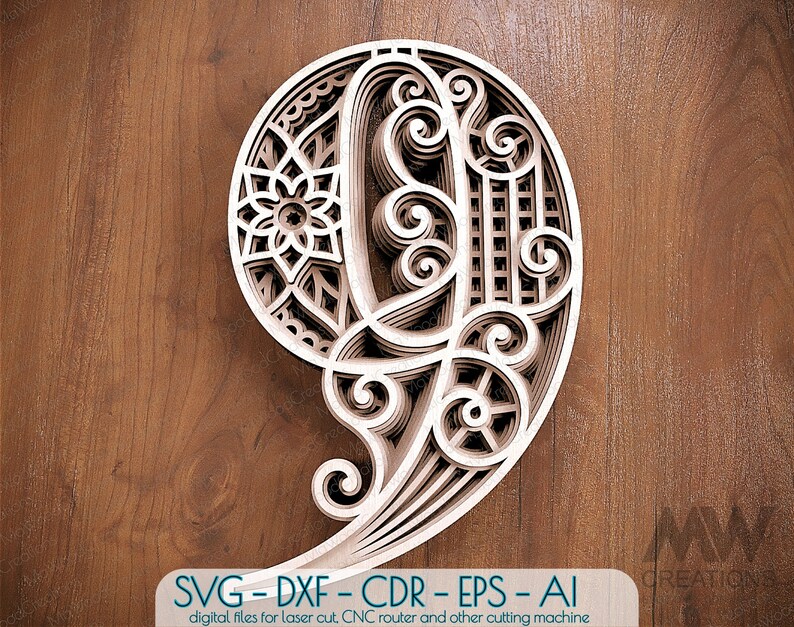 Layered Number 9, Layered Numbers SVG, Multilayer Number 9, Numbers SVG ...