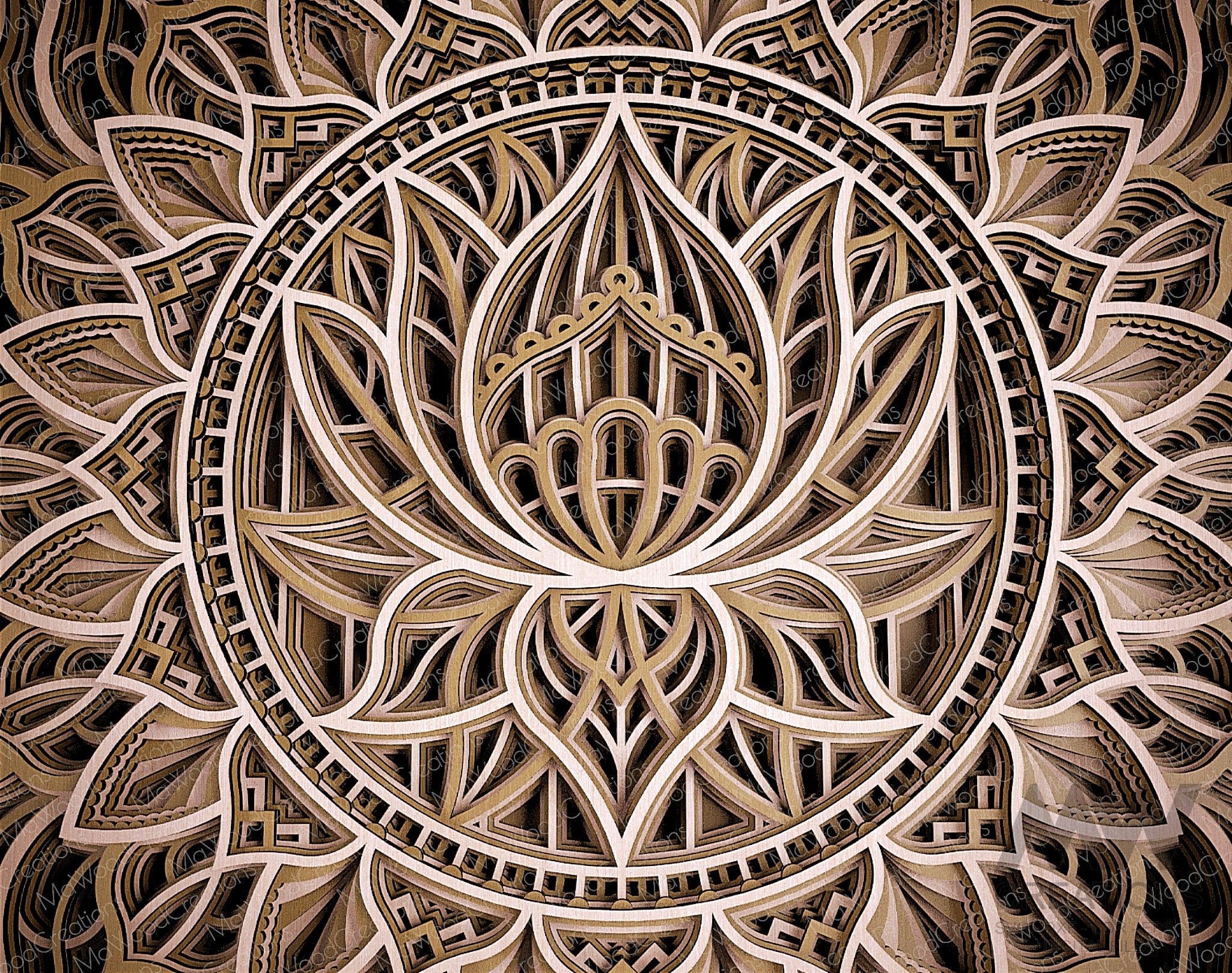 Laser Cut Lotus Flower Mandala SVG Dxf Multilayer Lotus - Etsy