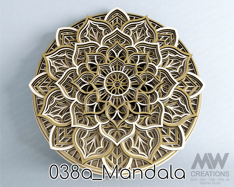 10x10 Mandala Bundle Vol.8, 3D Layered Mandala SVG Bundle, Multi-layer ...