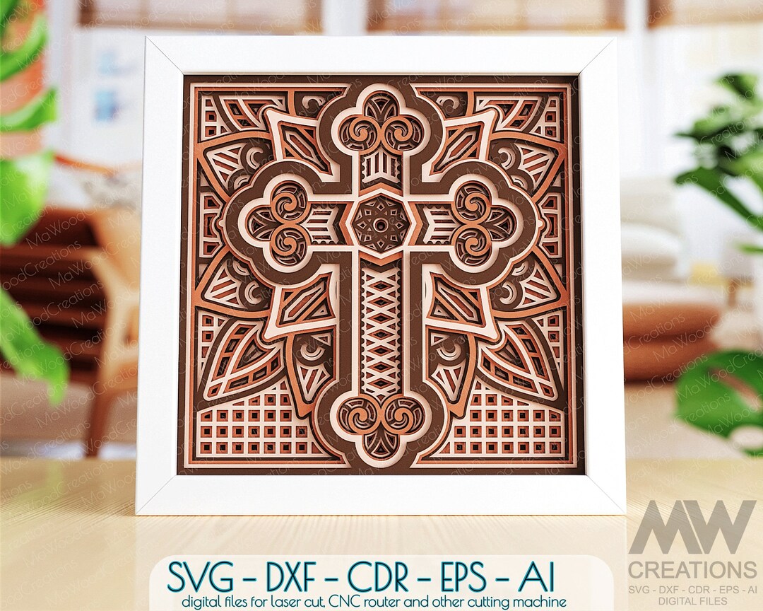 Mandala Cross SVG, Shadowbox Cross Svg, Cricut Cross SVG, Layer Svg ...