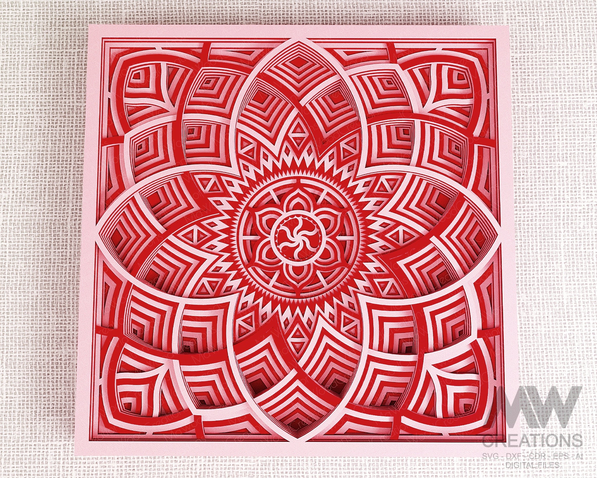3D Layer Mandala SVG Flower Mandala Paper Cutting Template - Etsy