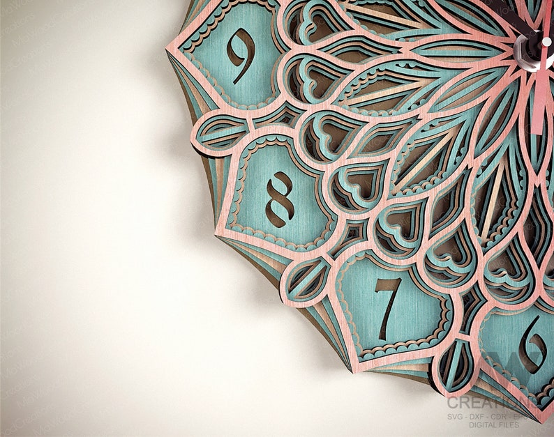 5 Layer Mandala Clock Svg 3d Layer Svg Clock Multi Layer - Etsy UK