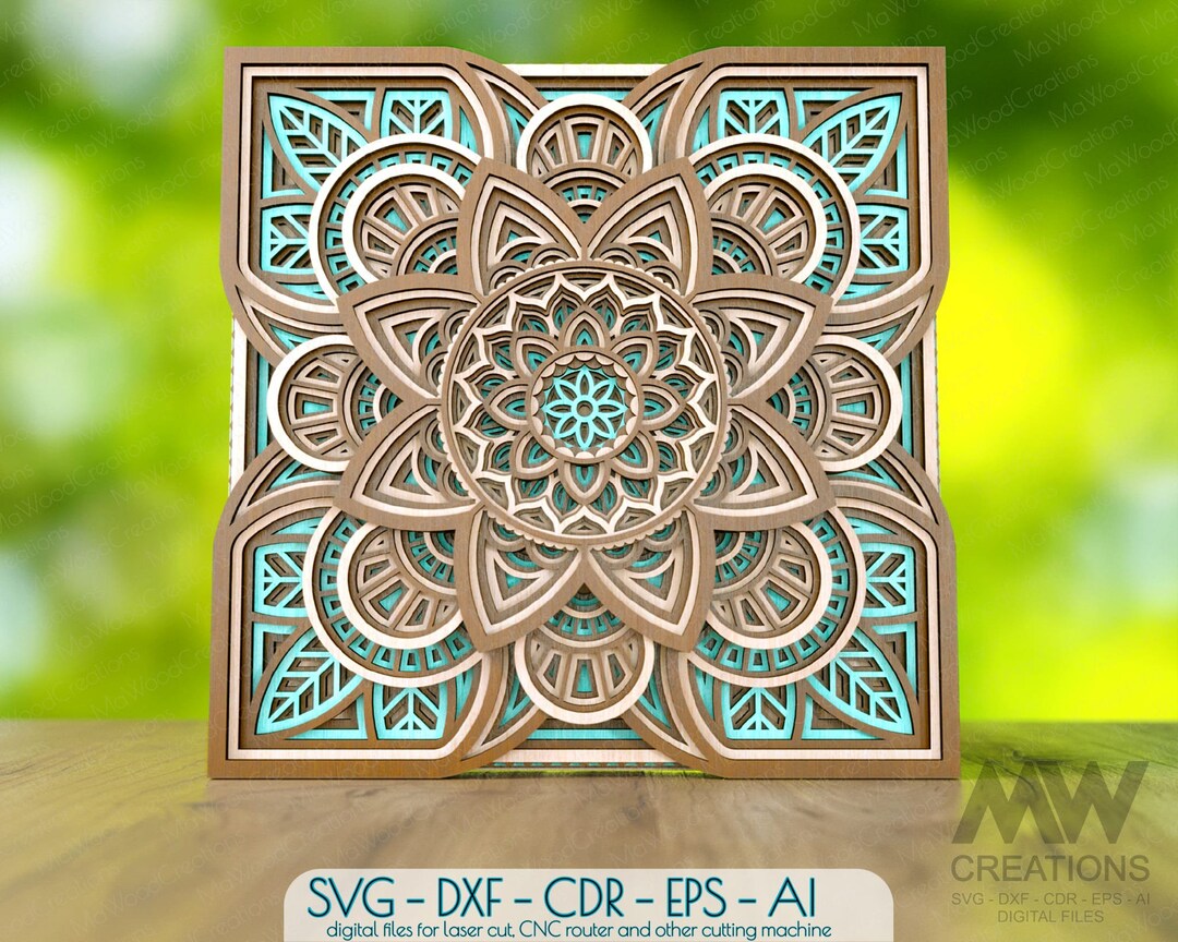 8 Layer Mandala SVG Dxf, Laser Cut Multilayer Mandala, Cricut Mandala ...