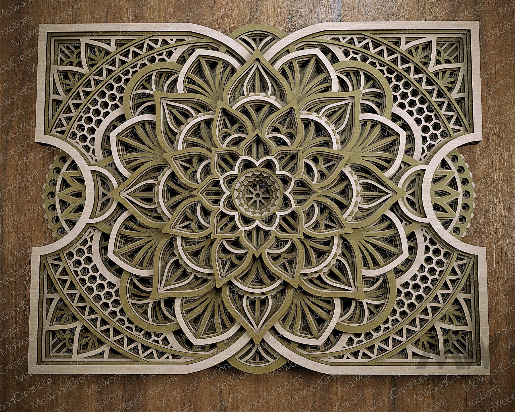 3d SVG Mandala Laser Cut Mandala SVG Dxf Rectangular Mandala - Etsy