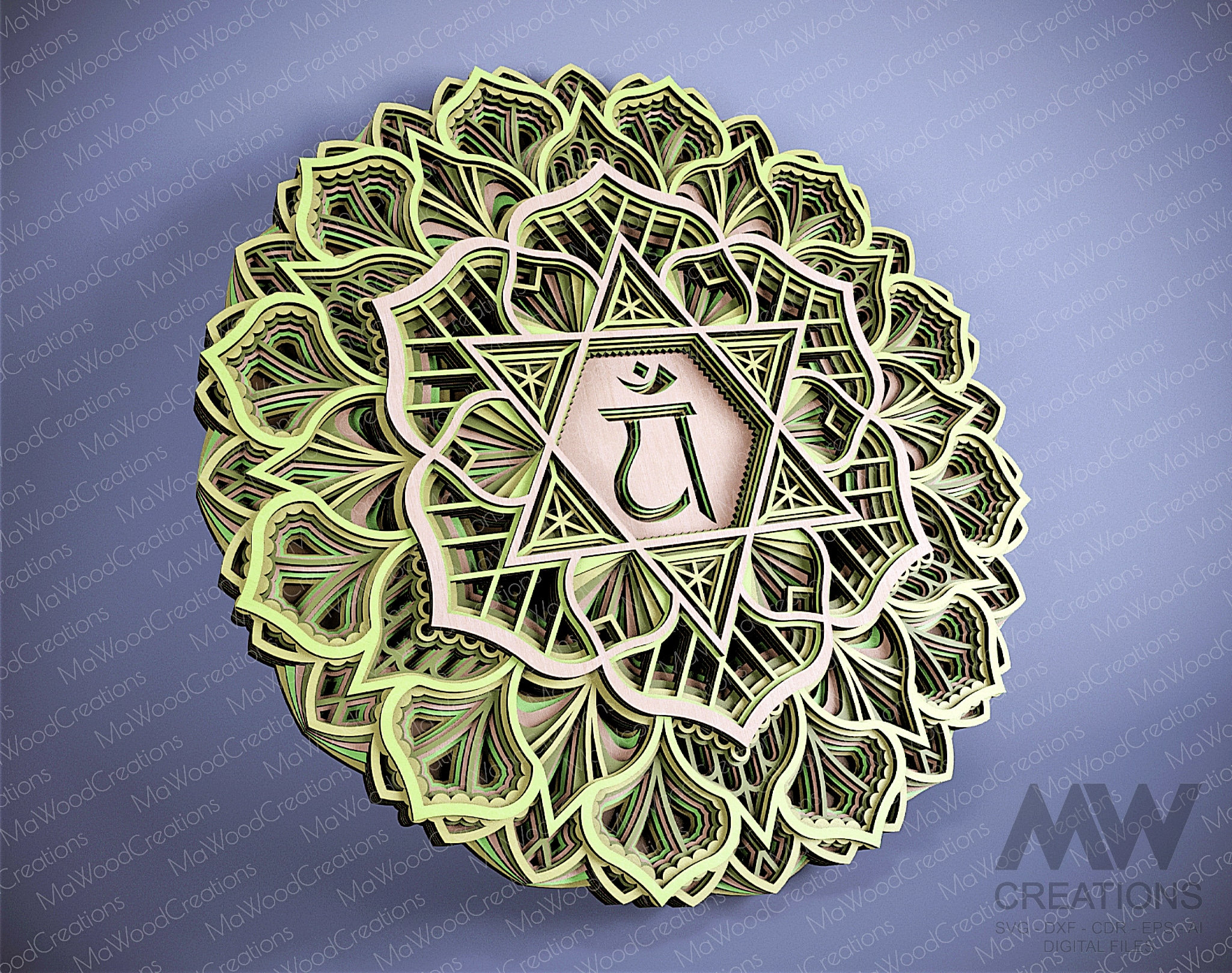 Seven Chakras Mandala Bundle SVG DXF, Multi-layer Chakras Bundle, Laser ...
