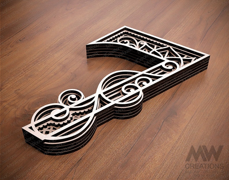 Layered Number 7 Layered Numbers SVG Multilayer Number 7 - Etsy