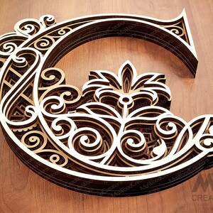 Layered Letter C, Layered Letters SVG, Multi Layer Letters, Letters SVG ...