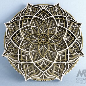 Layered Mandala SVG Dxf, 3D SVG Mandala, Laser Cut Mandala Layered ...