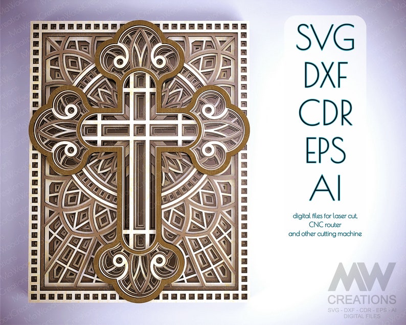 7 Layer Cross Laser Cut Cross SVG Dxf 3d Layer Cross Svg - Etsy
