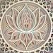 Lotus Flower Mandala SVG DXF, 3D Layer Flower Mandala SVG, Multi Layer ...