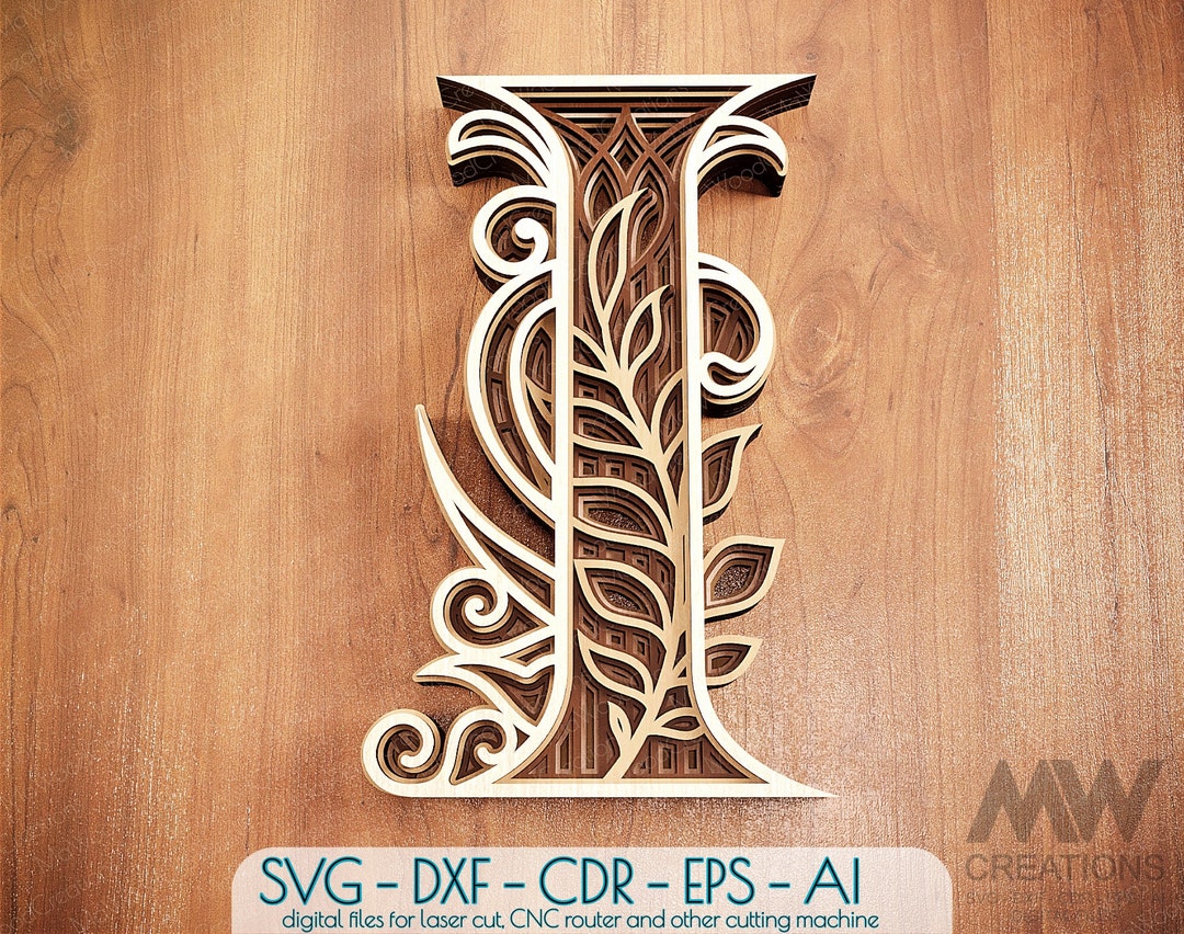Layered Letter I, Layered Letters SVG, Multi Layer Letters, Letters SVG ...