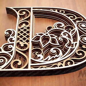 Layered Letter D, Layered Letters SVG, Multi Layer Letters, Letters SVG ...