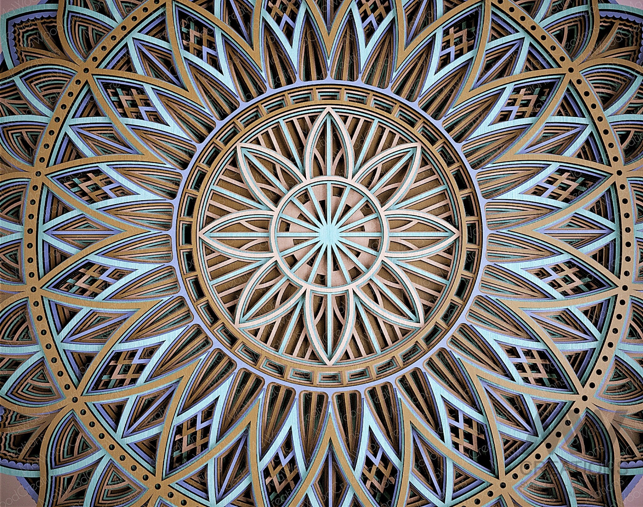 3D Layer Mandala SVG Laser Cut Multi Layer Mandala DXF - Etsy