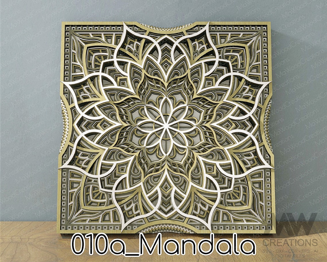 10x10 Mandala Bundle Vol.2, 3D Layered Mandala SVG Bundle, Multi-layer ...