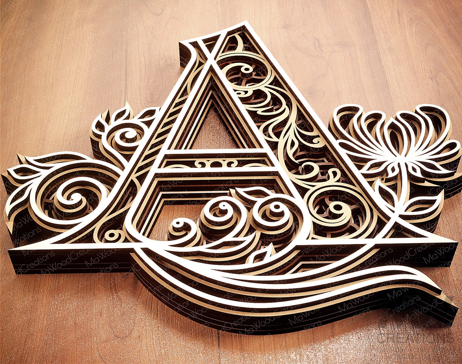 Laser Cut Letter A, Layered Letters SVG, Multi Layer Letters, Letters ...