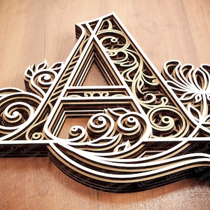 Laser Cut Letter A, Layered Letters SVG, Multi Layer Letters, Letters ...