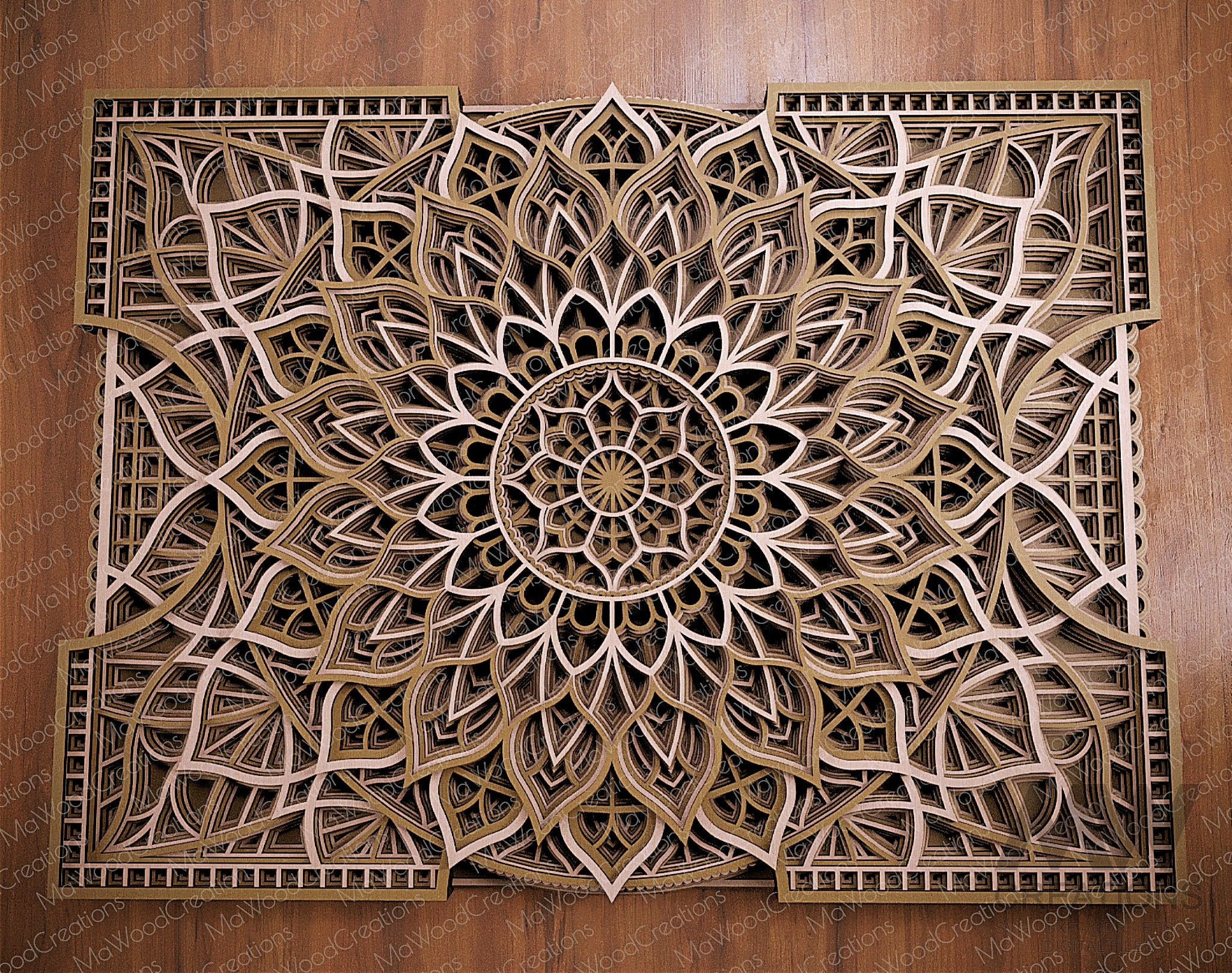 Rectangular Mandala SVG Dxf Flower SVG Mandala 3d SVG - Etsy UK