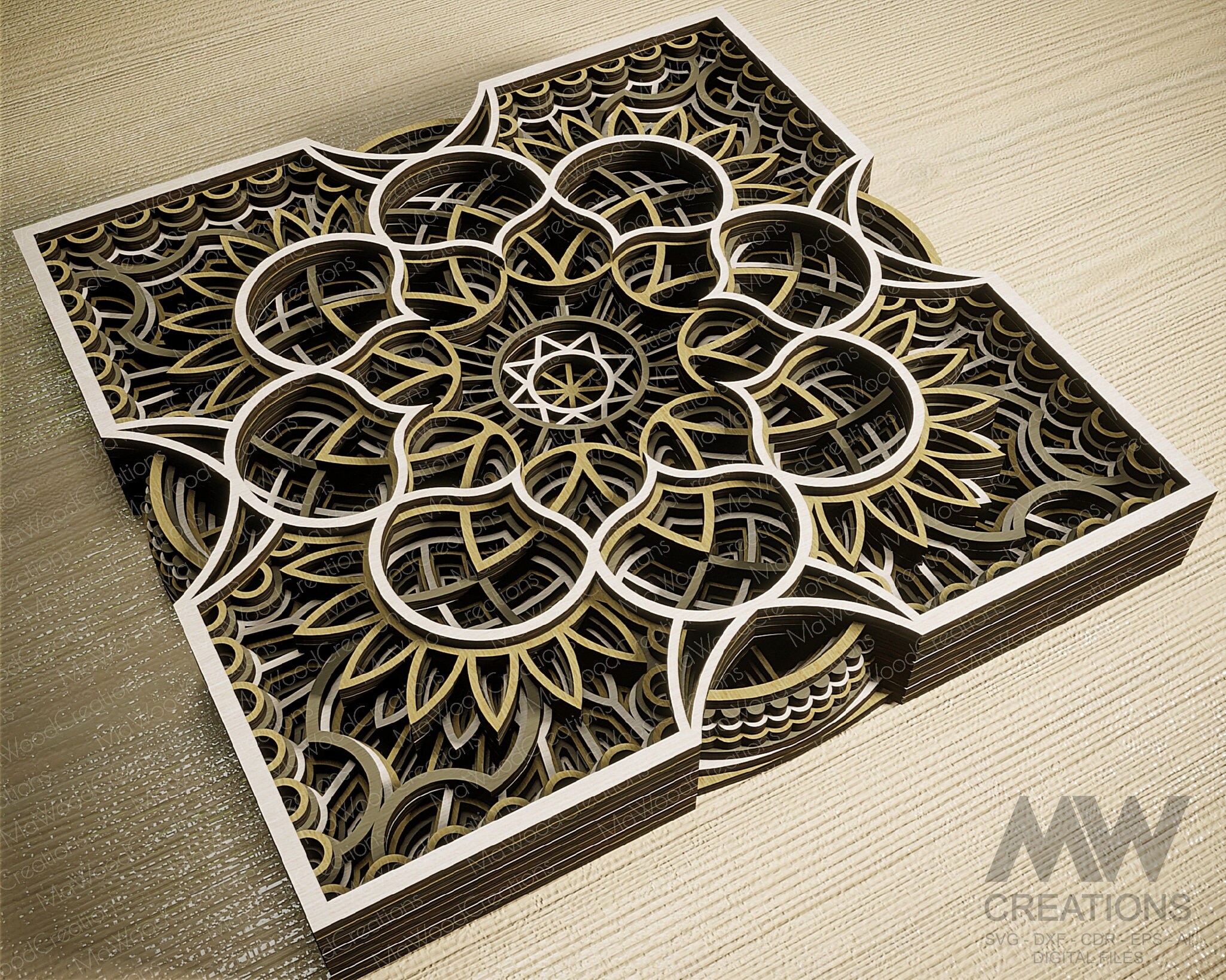 Laser Cut Multilayer Mandala Dxf Svg 3d Layer Mandala SVG - Etsy
