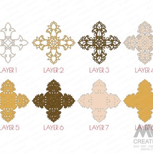 Laser Cut Cross Svg Dxf, Multi-layer Equal-armed Cross, Equilateral ...