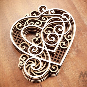 3d Layered Heart Svg, 3d Heart Cricut, Multilayer Heart Svgs, Heart SVG ...